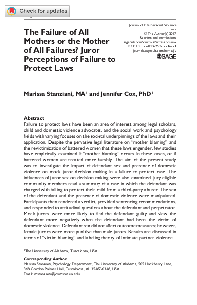 (PDF) The Failure of All Mothers or the Mother of All Failures? Juror ...