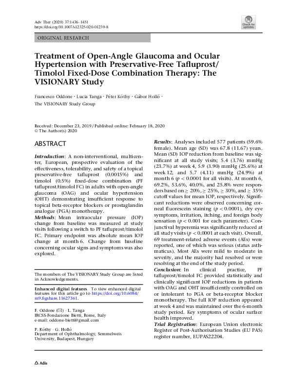 (PDF) Treatment of Open-Angle Glaucoma and Ocular Hypertension with ...
