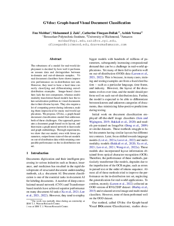 (PDF) GVdoc: Graph-based Visual Document Classification