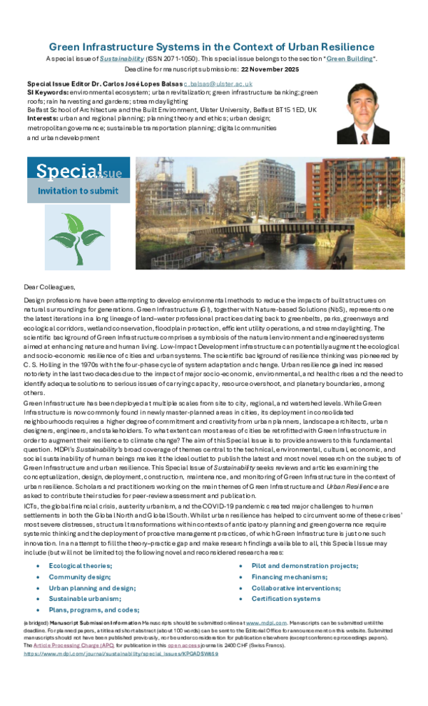 (PDF) Green Infrastructure Systems in the Context of Urban Resilience