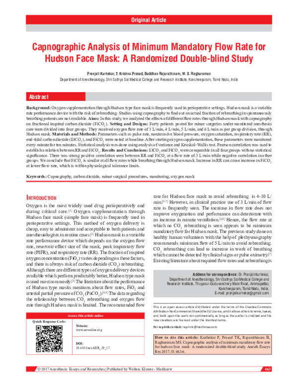 (PDF) Capnographic analysis of minimum mandatory flow rate for hudson ...