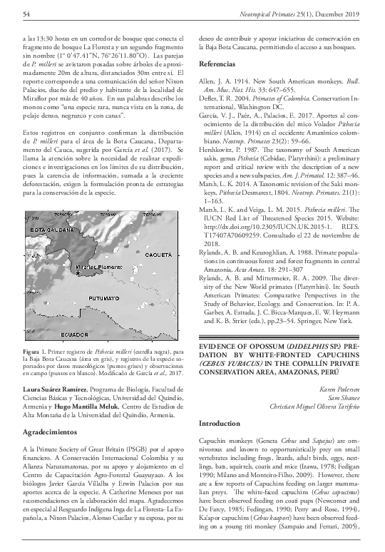 (PDF) Evidence of opossum ( Didelphis sp.) predation by white-fronted ...