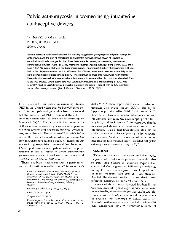 (PDF) Pelvic actinomycosis in women using intrauterine contraceptive ...
