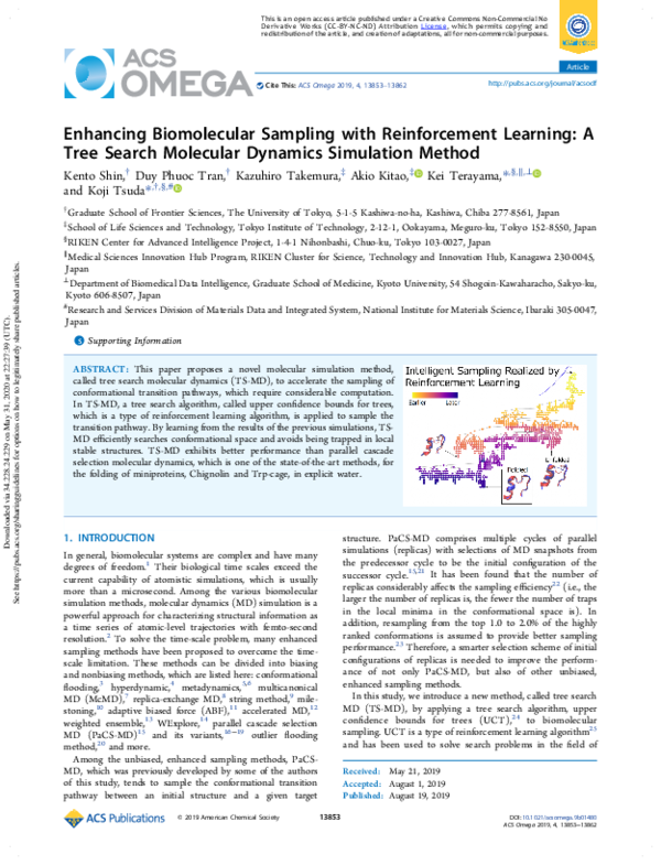 (PDF) Enhancing Biomolecular Sampling with Reinforcement Learning: A Tree Search Molecular ...
