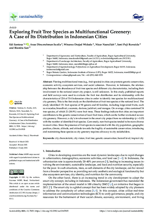 (PDF) Exploring Fruit Tree Species as Multifunctional Greenery: A Case ...