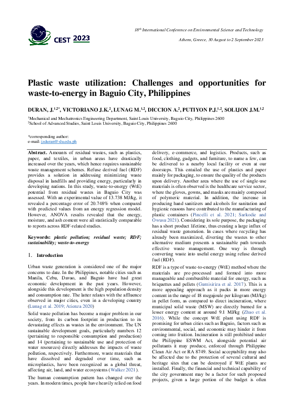 (PDF) Plastic waste utilization: Challenges and opportunities for waste ...