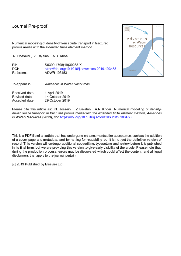 (PDF) Numerical modeling of density-driven solute transport in fractured porous media with the ...