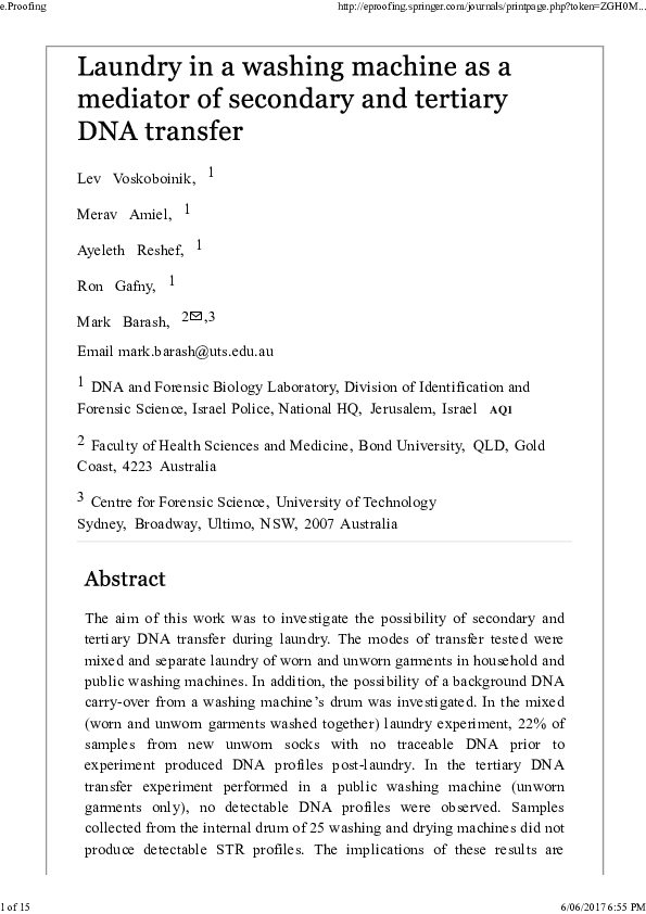 (PDF) Laundry in a washing machine as a mediator of secondary and ...