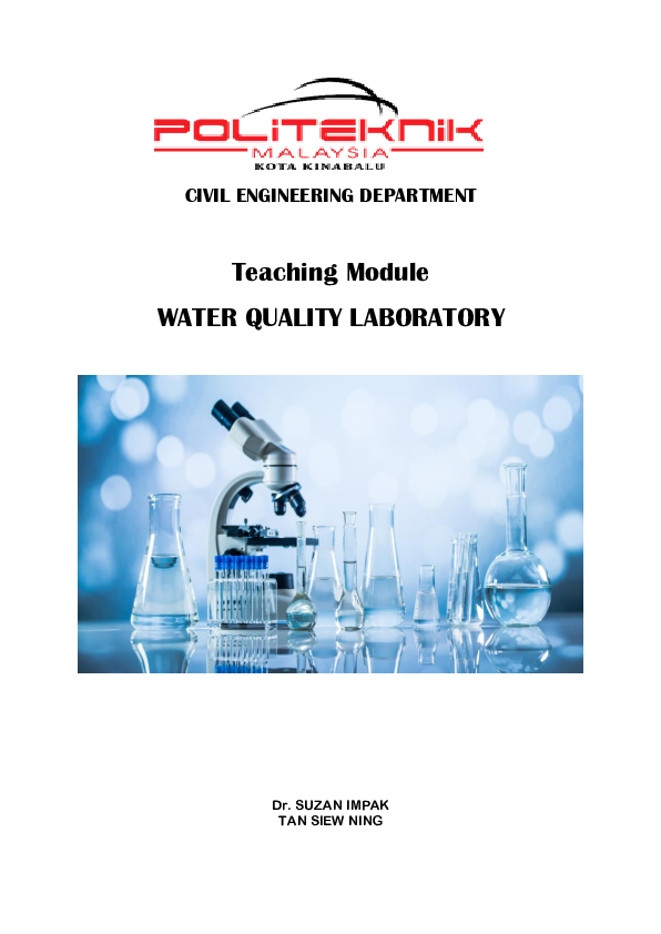 (PDF) Teaching Module Water Quality Laboratory