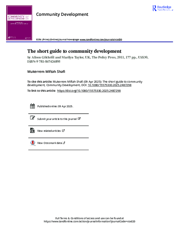 (PDF) The short guide to community development 1 Copy
