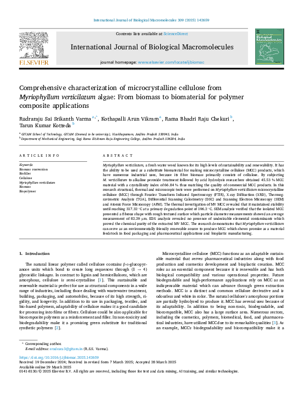 (PDF) Comprehensive characterization of microcrystalline cellulose from ...