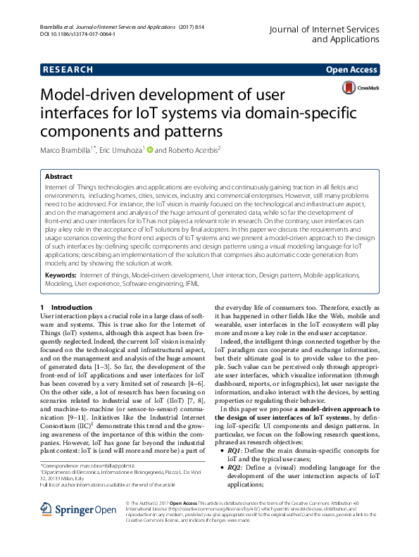 (PDF) Model-driven Development of User Interfaces for IoT Systems via Domain-specific Components ...