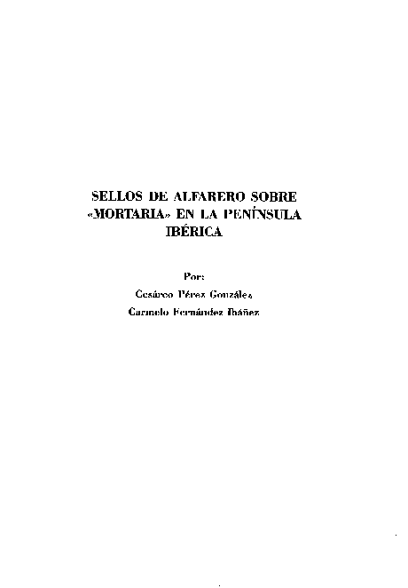 (PDF) Sellos de alfarero sobre «Mortaria» en la Península Ibérica