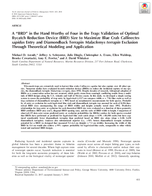 (PDF) A “BRD” in the Hand Worthy of Four in the Trap: Validation of ...