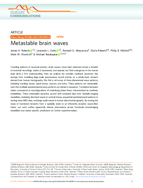 (PDF) Metastable brain waves