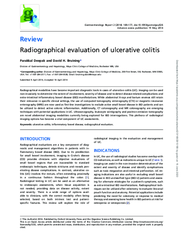 (PDF) Radiographical evaluation of ulcerative colitis