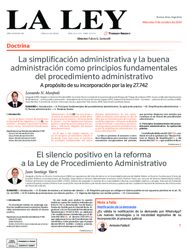 (PDF) El silencio positivo en la reforma a la Ley de Procedimiento Administrativo