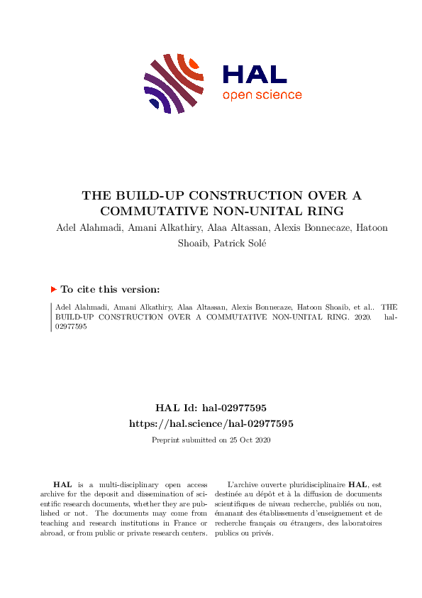 (PDF) The build-up construction over a commutative non-unital ring