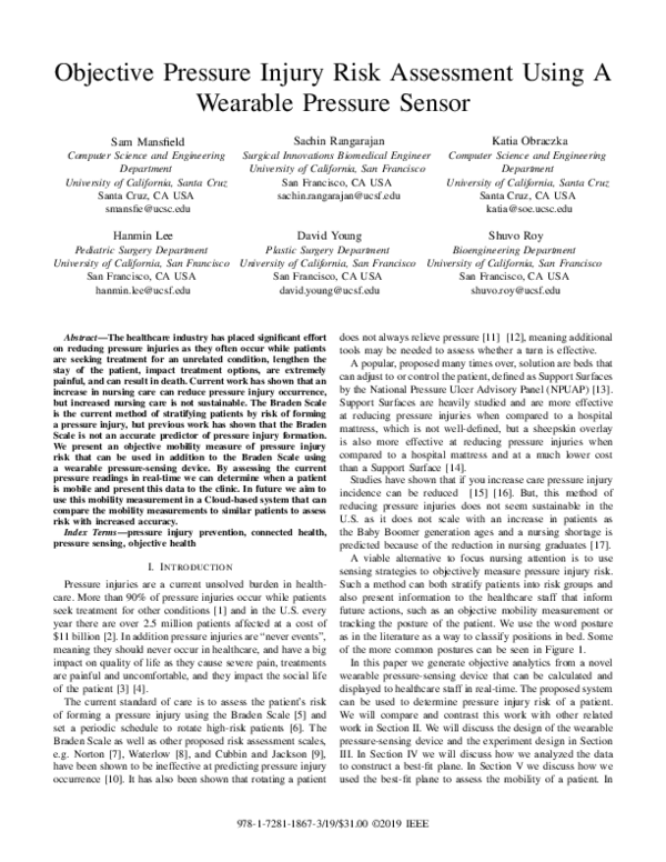 (PDF) Objective Pressure Injury Risk Assessment Using A Wearable ...
