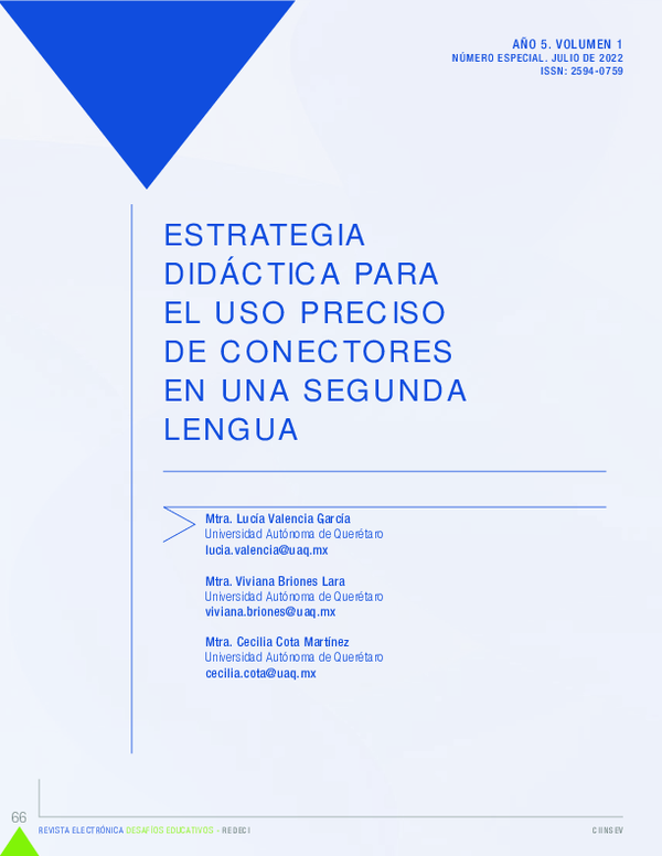 (PDF) Estrategia didáctica para el uso preciso de conectores en una segunda lengua