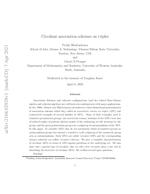 (PDF) Circulant association schemes on triples