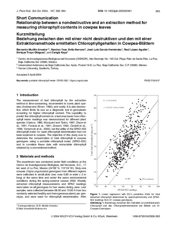 (PDF) Relationship between a nondestructive and an extraction method ...