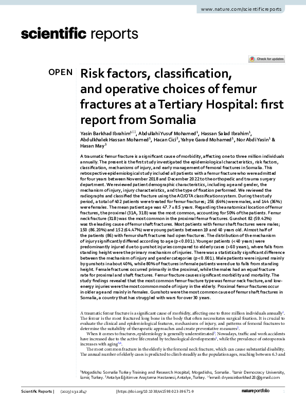(PDF) Risk factors, classification, and operative choices of femur ...