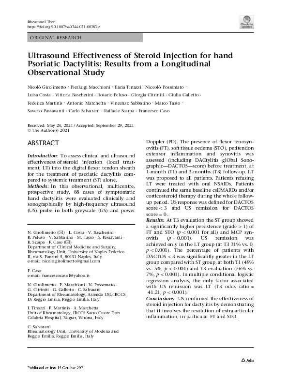 (PDF) Ultrasound Effectiveness of Steroid Injection for hand Psoriatic ...