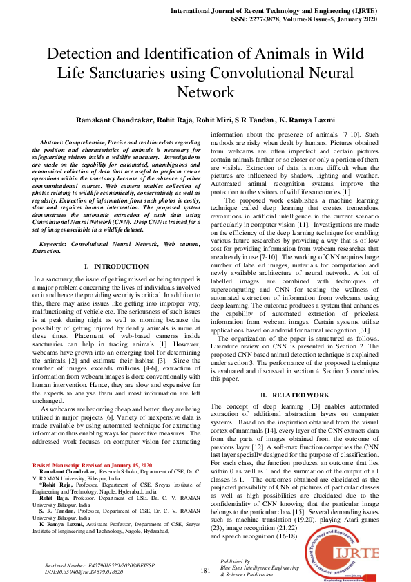 (PDF) Detection and Identification of Animals in Wild Life Sanctuaries ...