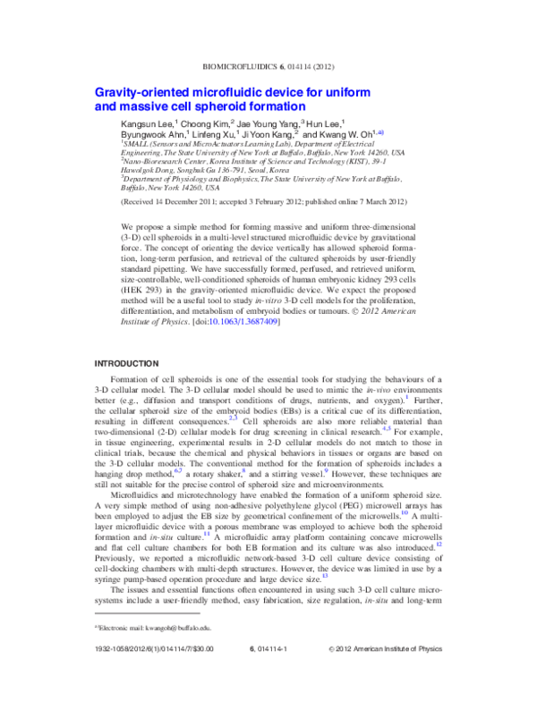 (PDF) Gravity-oriented microfluidic device for uniform and massive cell ...
