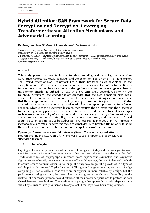 (PDF) Hybrid Attention-GAN Framework for Secure Data Encryption and Decryption: Leveraging ...