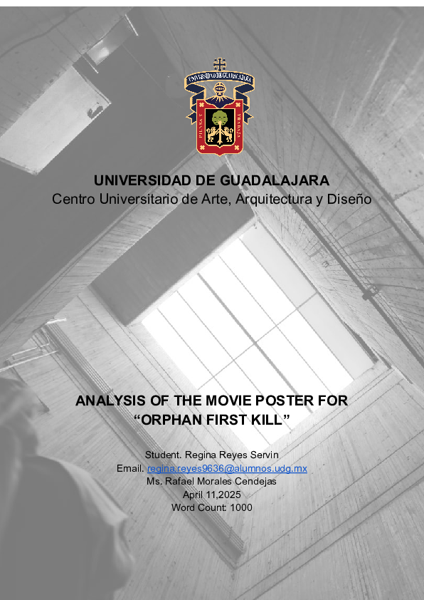 (PDF) ANALYSIS OF THE MOVIE POSTER FOR "ORPHAN FIRST KILL"