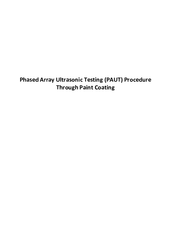 (PDF) Phased Array Ultrasonic Testing (PAUT) Procedure Through Paint ...