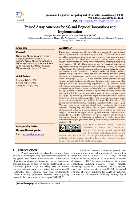 (PDF) Phased Array Antennas for 5G and Beyond: Innovations and Implementation