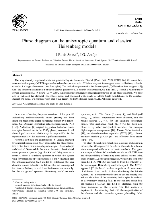(PDF) Phase diagram on the anisotropic quantum and classical Heisenberg ...