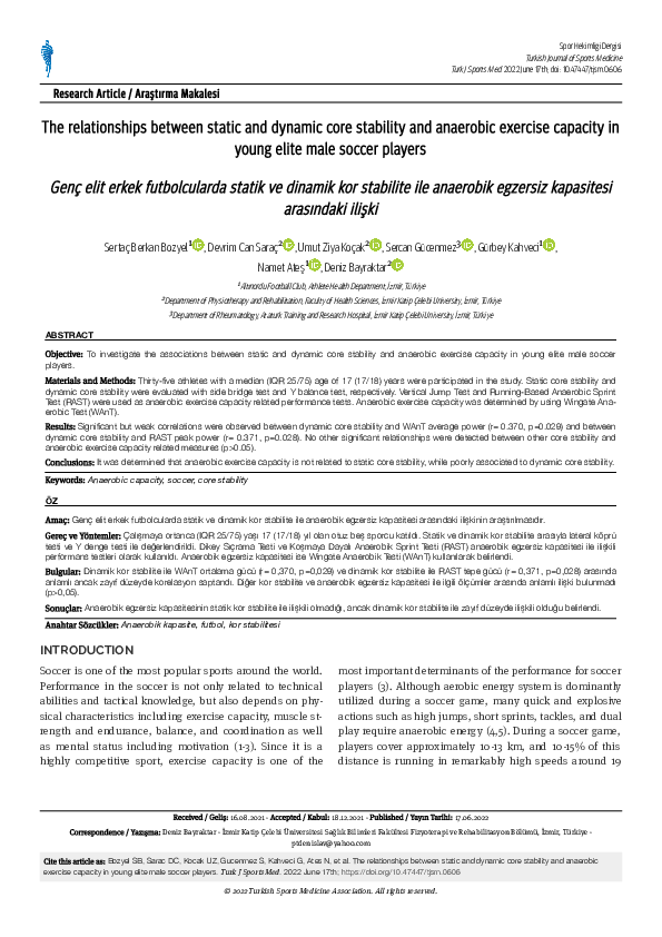 (PDF) The relationships between static and dynamic core stability and ...