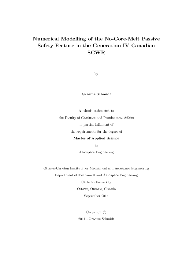 (PDF) Numerical Modelling of the No-Core-Melt Passive Safety Feature in ...