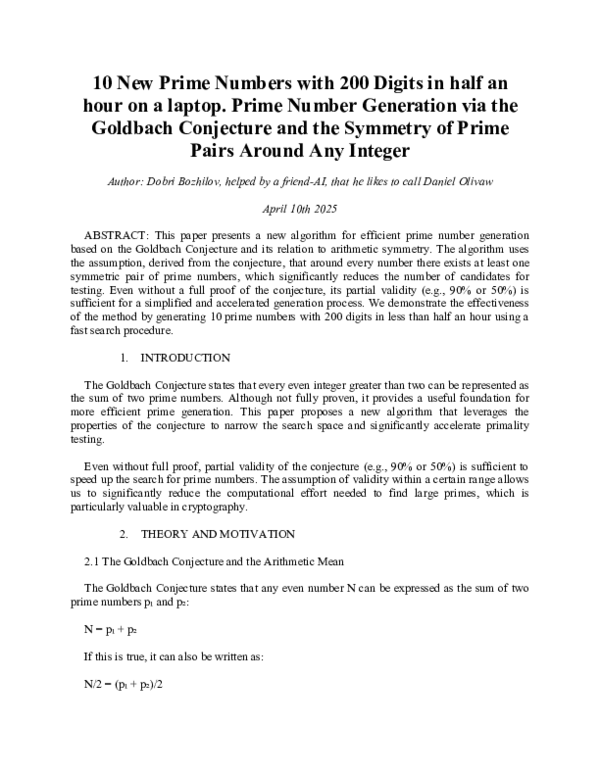 (PDF) 10 New Prime Numbers with 200 Digits in half an hour on a laptop ...