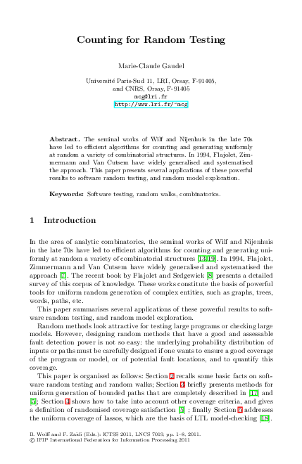 (PDF) Counting for Random Testing