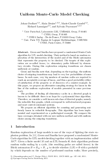 (PDF) Uniform Monte-Carlo Model Checking