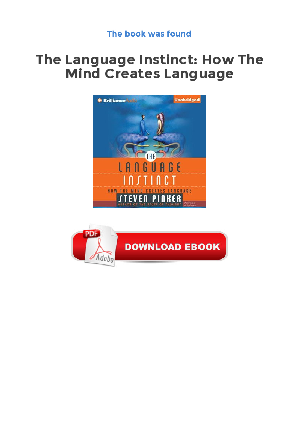 (PDF) The Language Instinct: How the Mind Creates Language