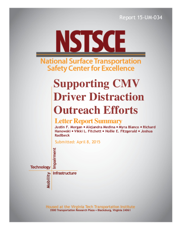(PDF) Supporting CMV Driver Distraction Outreach Efforts: Letter Report ...