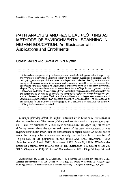 (PDF) Path analysis and residual plotting as methods of environmental ...