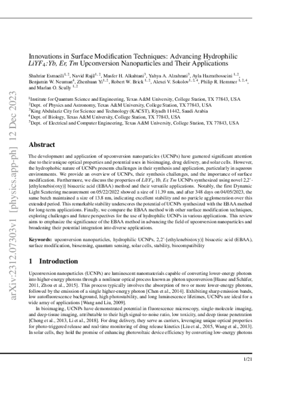 (PDF) Innovations in Surface Modification Techniques: Advancing ...