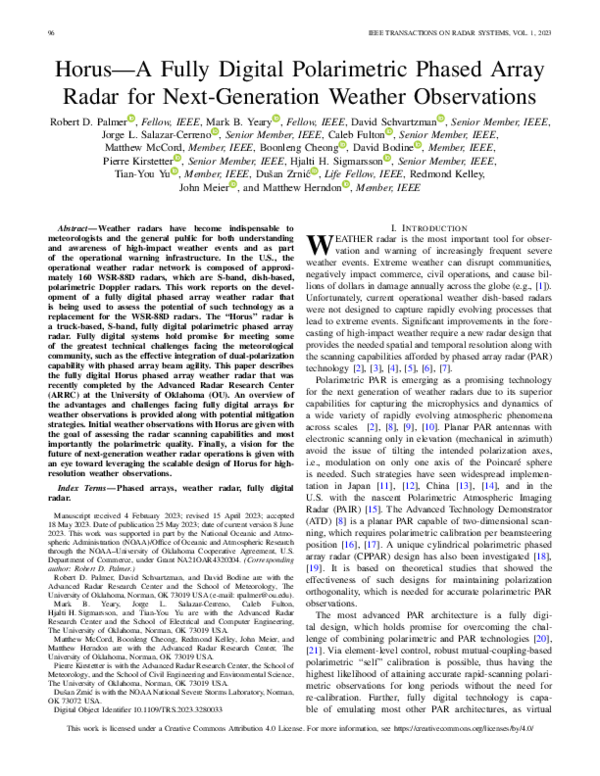 (PDF) Horus—A Fully Digital Polarimetric Phased Array Radar for Next ...