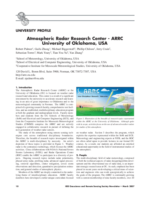 (PDF) Atmospheric Radar Research Center-ARRC University of Oklahoma, USA