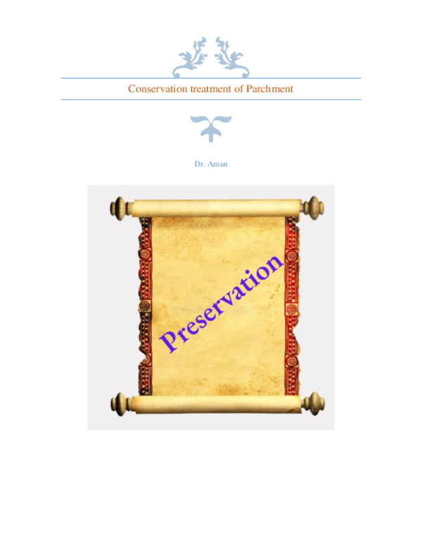 (PDF) Conservation treatment of Parchment