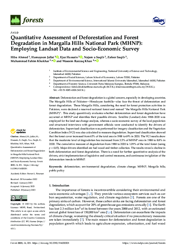 (PDF) Quantitative Assessment of Deforestation and Forest Degradation ...