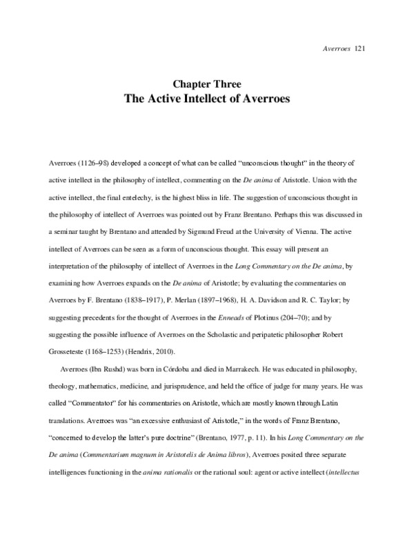 (PDF) The Active Intellect of Averroes