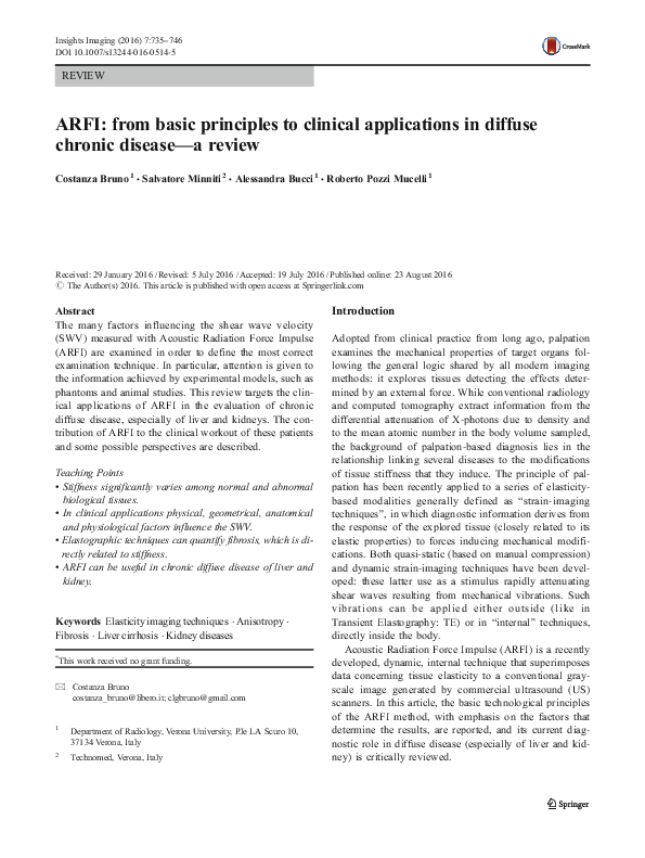 (PDF) ARFI: from basic principles to clinical applications in diffuse chronic disease-a review